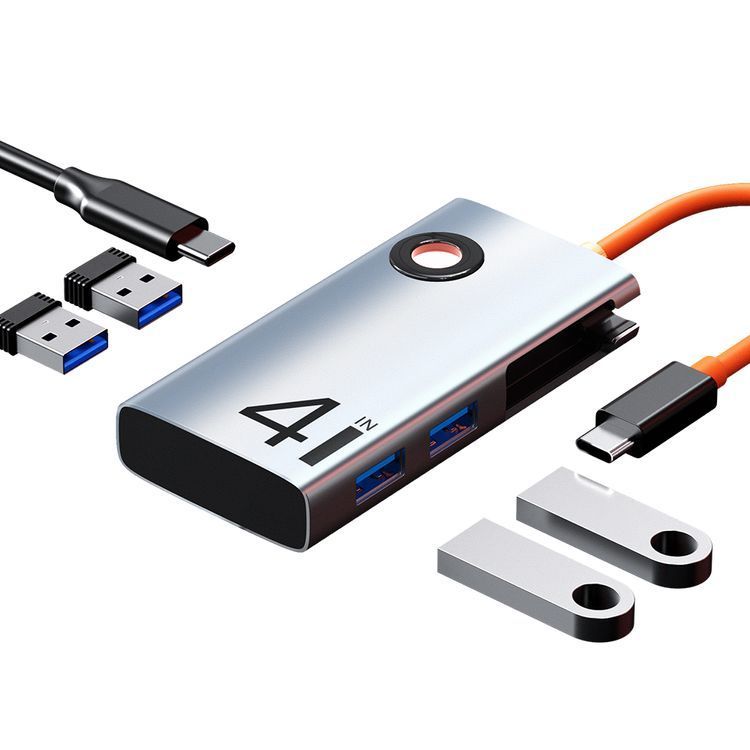 Купити USB Type-C HUB Rock 4 in 1 Type-C TO USB3.0*4+Type-C Multi ...
